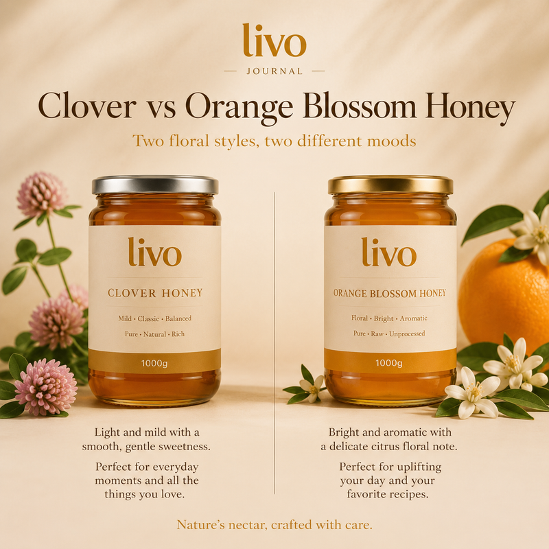 Clover vs Orange Blossom Honey – Livo Super Food